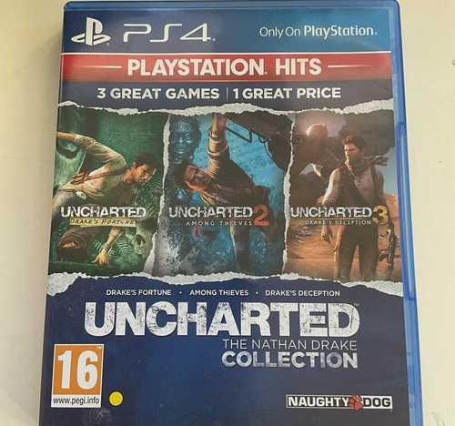 Uncharted коллекция ps4 диск