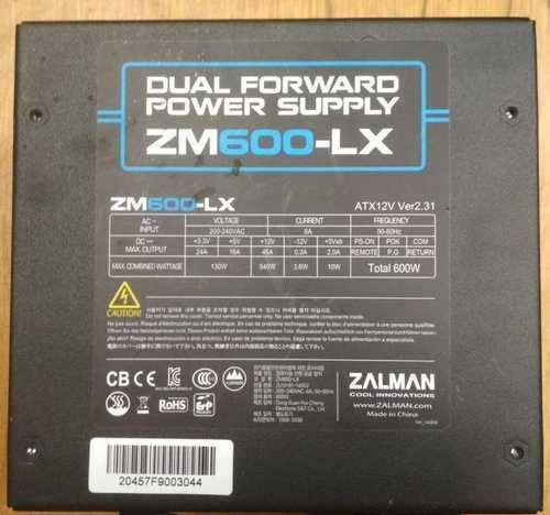 Zalman ZM600-LX под восстановление или на запчаст