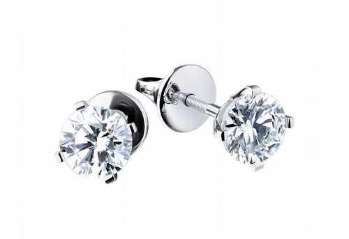 Пусеты Round Diamonds 1.09 ct J/SI1 - 1.04 ct J/VS