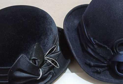 Шляпа фетровая женская черная, синяя