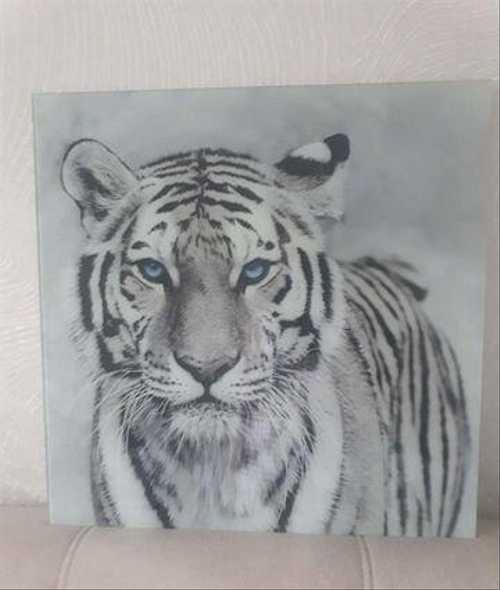 Картина на стекле тигр