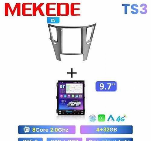 Магнитола 9.7 дюйма Subaru Outback 4 BR Legacy 5 DS 2009-2014 Mekede TS3 4 32G carplay