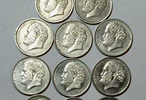 Монета Греция 10 и 5 драхм 1978-2000 год