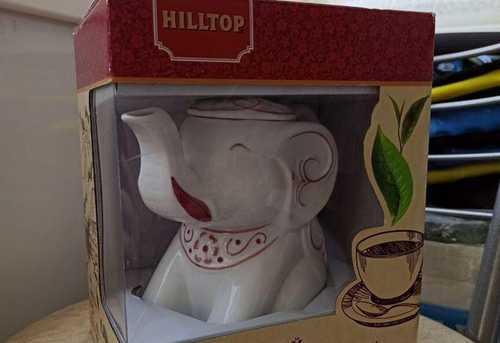 Набор чайник фарфоровый слон и чай Hilltop