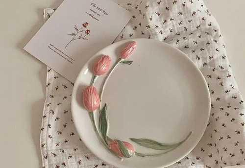 Керамическая тарелка-тюльпан