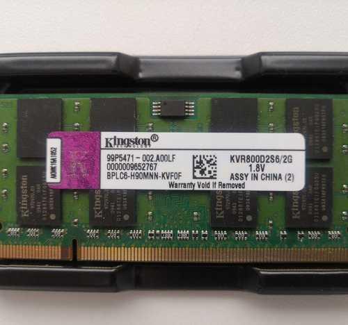 Оперативная память Kingston sodimm DDR2 800MHz 2Gb