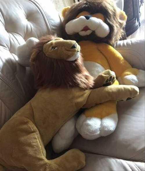 Мягкие игрушки большие: лев и львенок