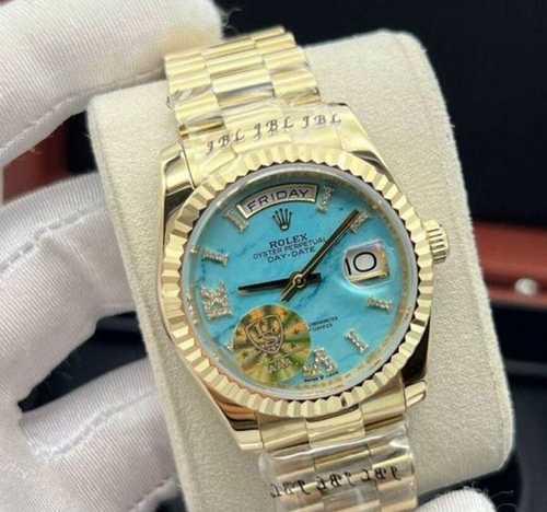 Часы женские бирюзовые красивые Rolex Day-Date LS