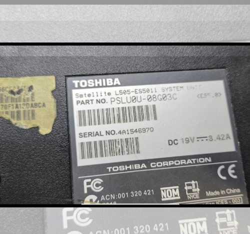 Ноутбук toshiba satellite L505