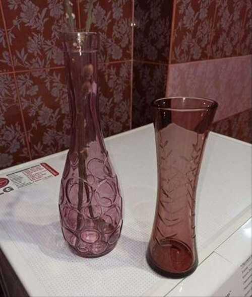 Ваза стекло марганец СССР +ваза
