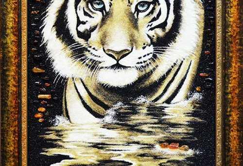 Картина из янтаря - Тигр в воде Array