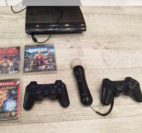 Sony playstation 3 с играми. 2 джойстика