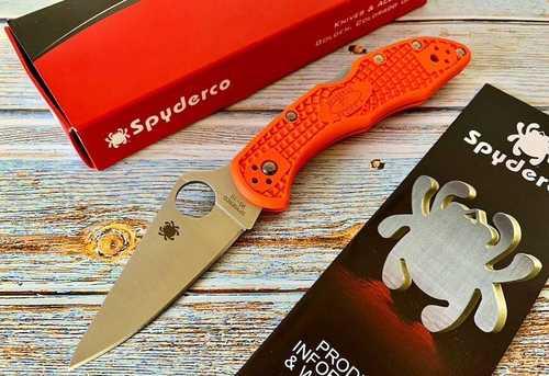 Нож складной Spyderco Delica 4, Orange FRN Handles