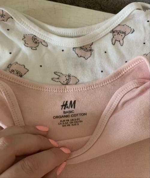 Комлект боди h&m с длинным рукавом 98