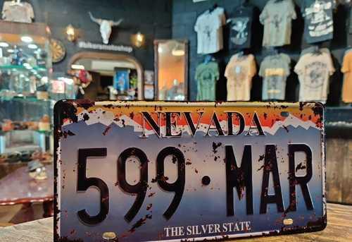 Винтажный авто-номер Nevada 599 MAR