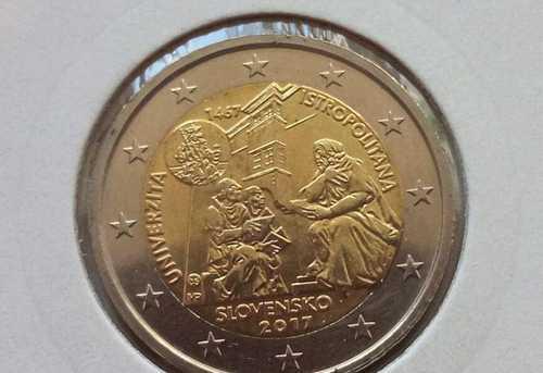 Монета Словакии 2 евро 2017 года