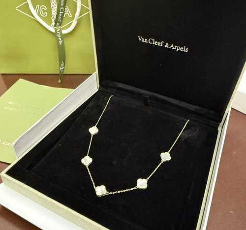 Золотое колье van cleef