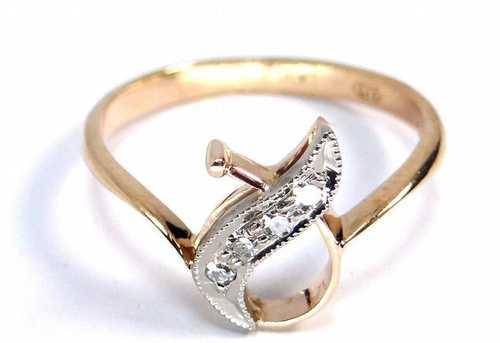 Золотое кольцо с бриллиантами р 17.5