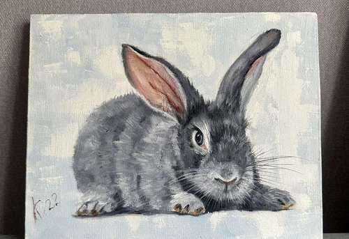 Картина маслом на холсте «Добрый кролик»