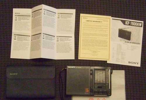 Приемник Sony ICF 7600 AW, редкий, с документами