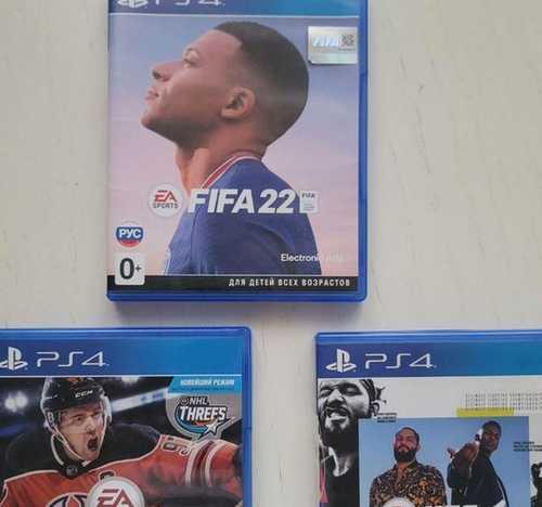 Диски на ps4: Fifa 22, NHL 18, UFC 4