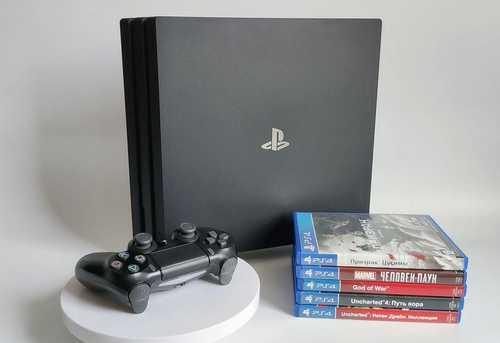 Sony Playstation 4 Pro 1TB + джойстик и 5 игр