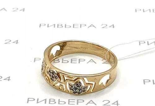 Золотое кольцо с фианитами женское 585 пробы 4.24