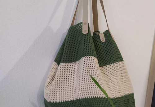 Сумка shopper XXL вязаная из экохлопка