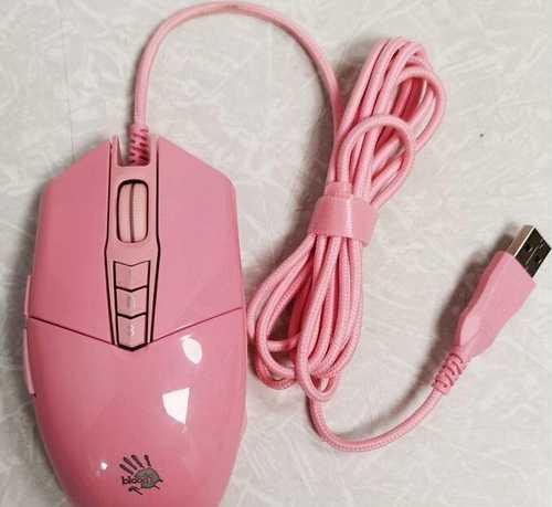 Мышь проводная A4tech Bloody P91s розовый USB