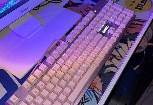 Механическая клавиатура розовая светящаяся
