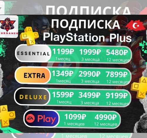 Подписка PlayStation Plus / EA (ps4 / ps5) Турция (Арт.65492)