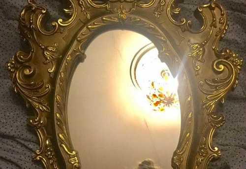 Зеркало в красивой раме барокко итальянское резное