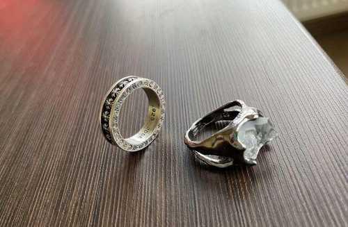 Серебро кольцо Chrome Hearts + кольцо с камнем