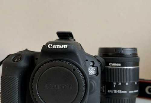 Canon eos 200d + 18-55 kit (полный комплект)