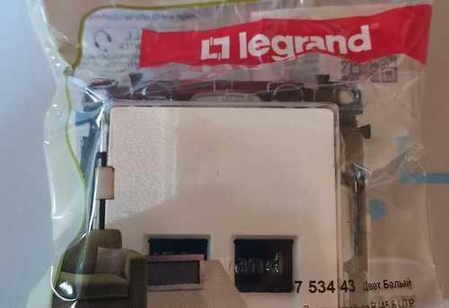 Розетка 2xRJ45 Cat.6 Legrand valena life, белый