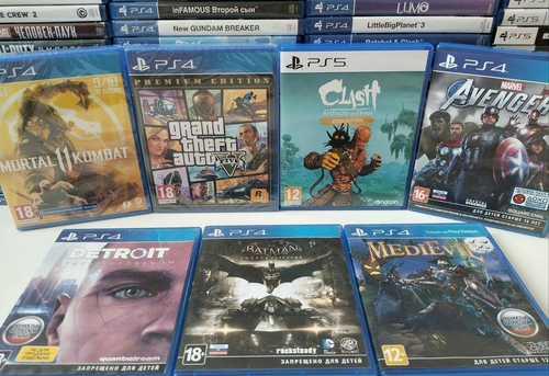 PS4 GTA V/ CLash/ Batman/ MediEvil/ Мстители/ MK11