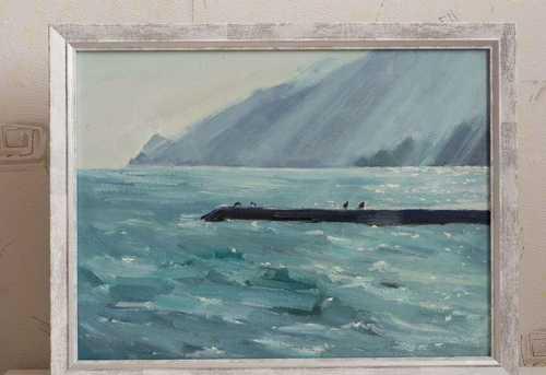 Картина маслом Морской пейзаж в раме