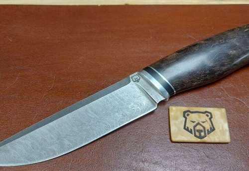 Нож "Русский" Дамаск, карельская берёза
