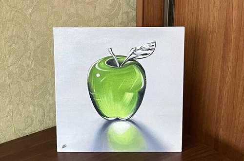 Картина маслом "Стеклянное яблоко"