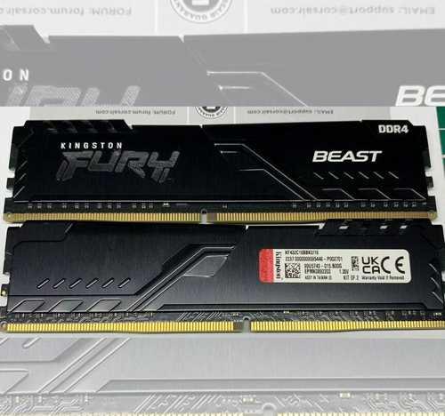 Оперативная память Kingston fury Beast Black 16gb