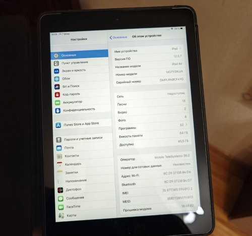 Планшет apple iPad air 1 64gb celular