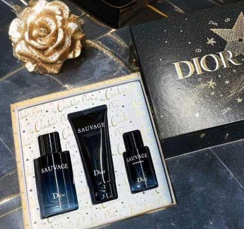 Dior Sauvage Набор 3в1 подарочный Новый