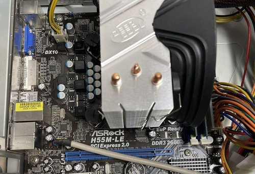 Материнская плата Asrock H55M-LE + Xeon 3470 + 4GB