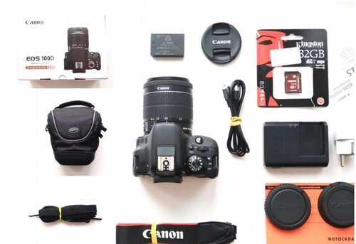 Фотоаппарат Canon 100d (пробег 8к) kit +сумка/32гб