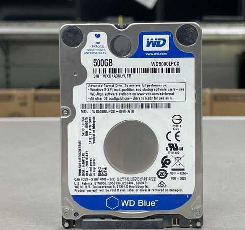 WD Blue, 500Gb, HDD, SATA III, 2.5"