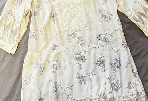 Шелковая блуза-туника