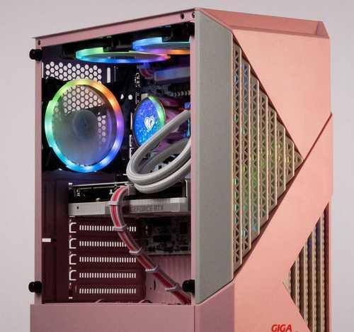 Игровой компьютер fatality122 RTX 4060Ti 8GB NEW Ryzen 5 7500F Evesky firerose F3-A pink