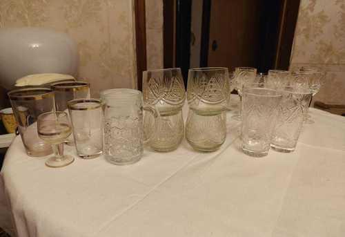 Хрустальные стаканы, посуда времен СССР