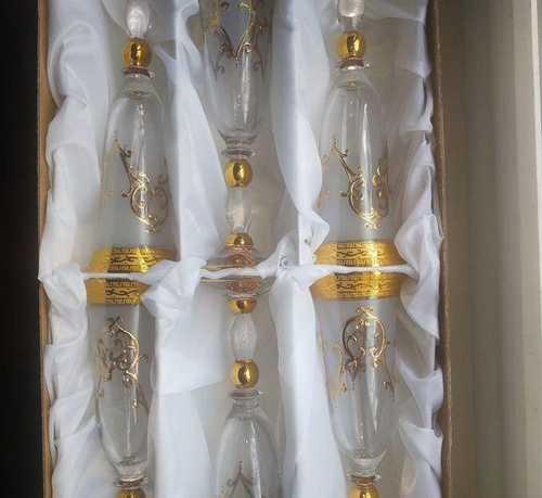 Чешские богемские бокалы для шампанского Версаче
