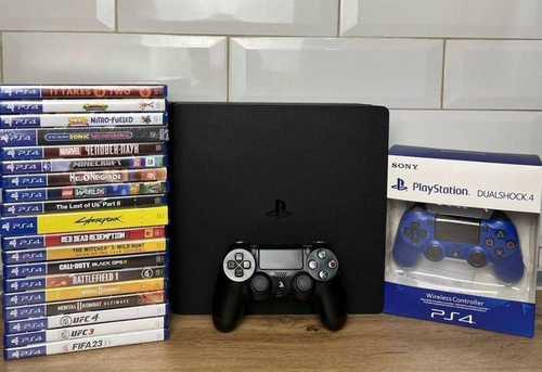 Sony playstation 4 slim (новая) + 78 игр